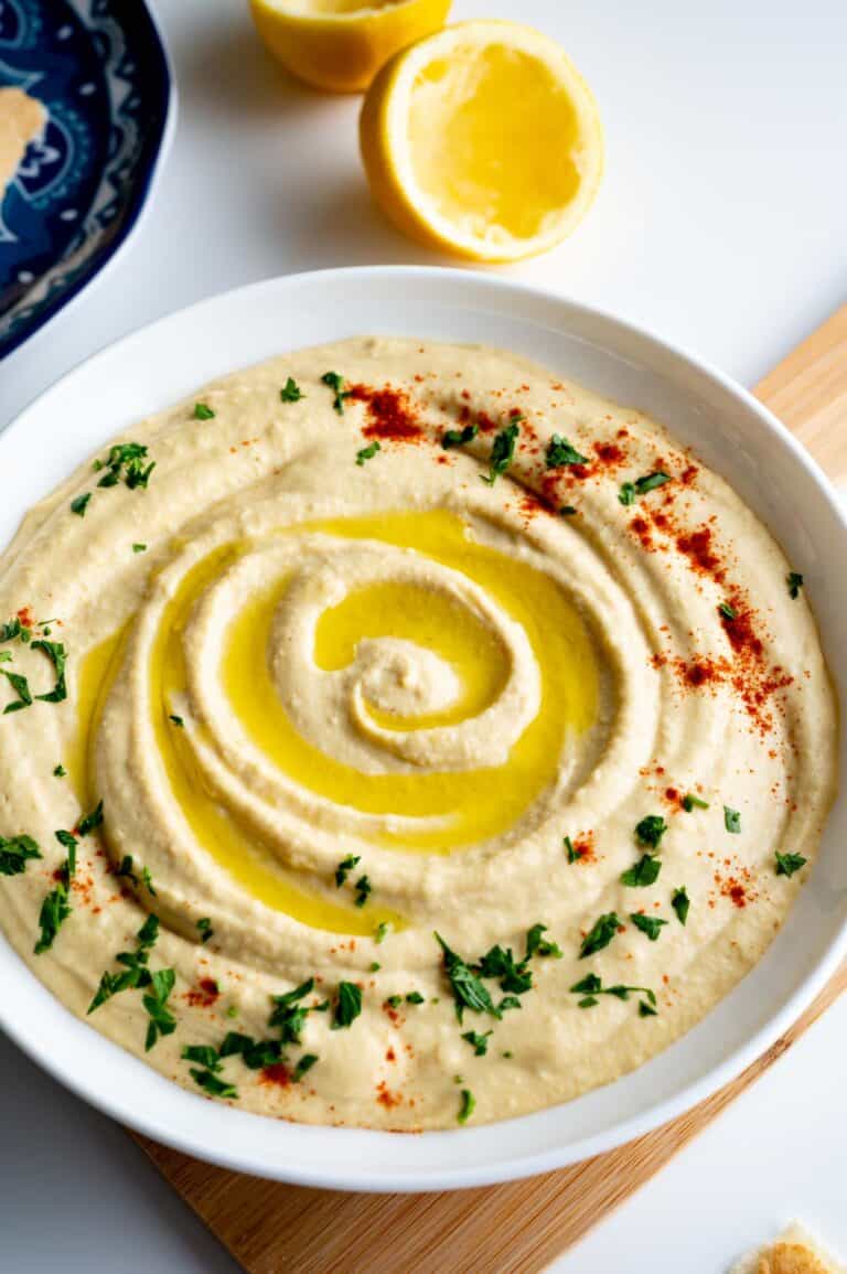 Easy Homemade Hummus Recipe without Garlic - LadyPearTree