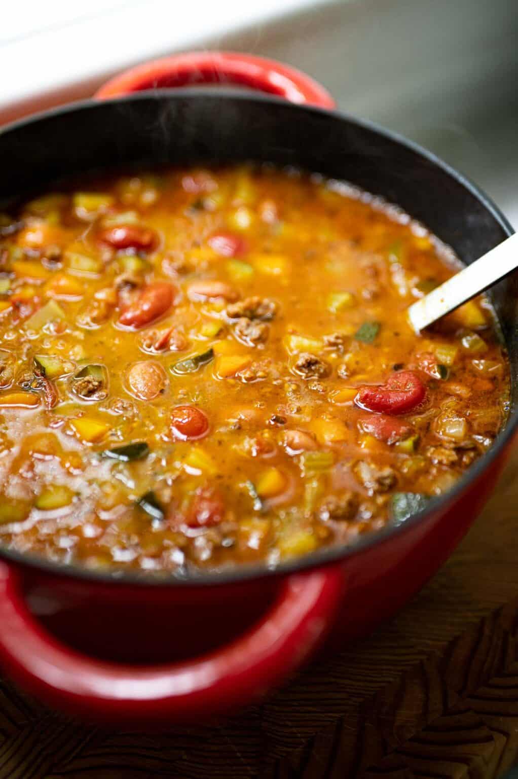 Beef Minestrone Soup - LadyPearTree