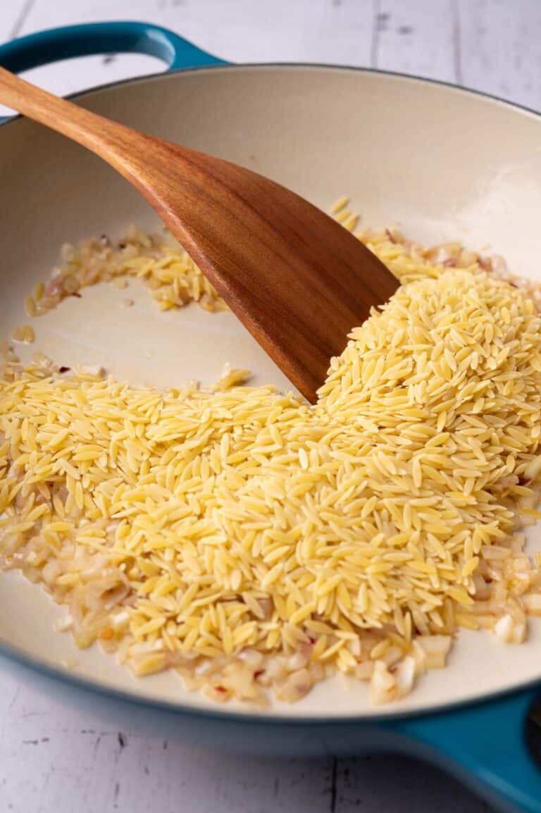 One Pan Orzo with Spinach and Feta - LadyPearTree