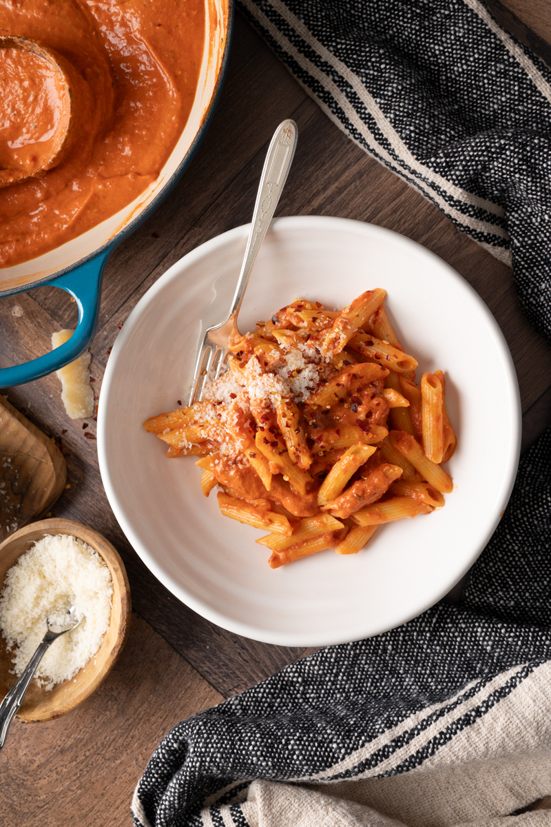 Italian Pink Sauce Pasta Recipe (velvety cream sauce) - LadyPearTree